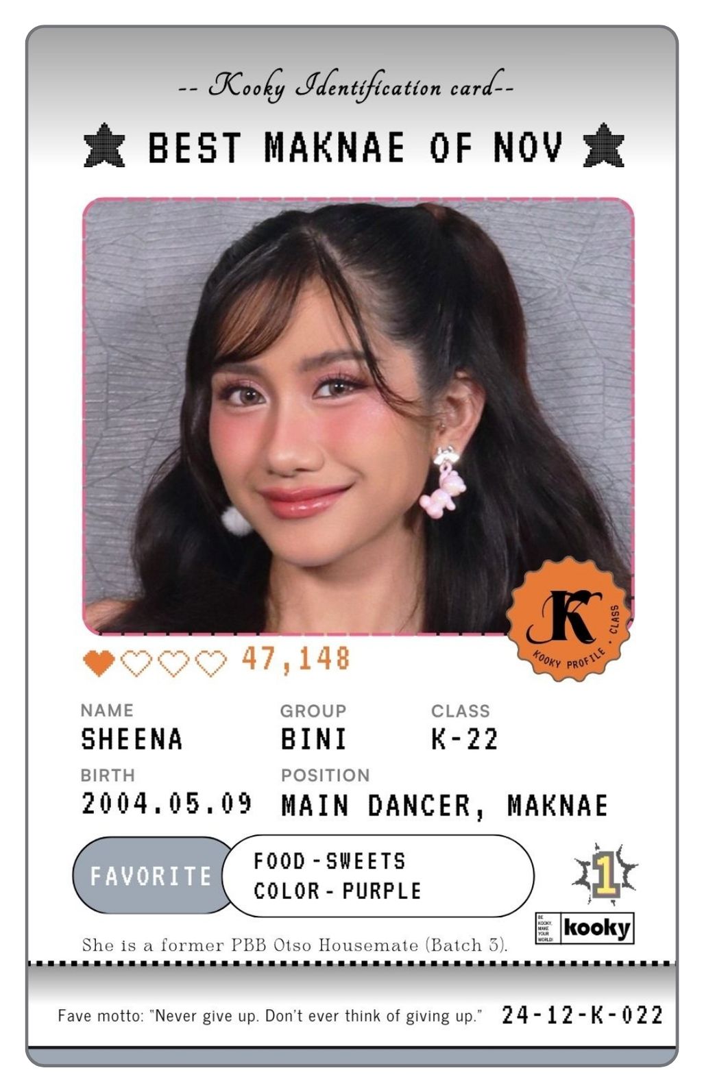 Kooky | [Profile] SHEENA - BINI